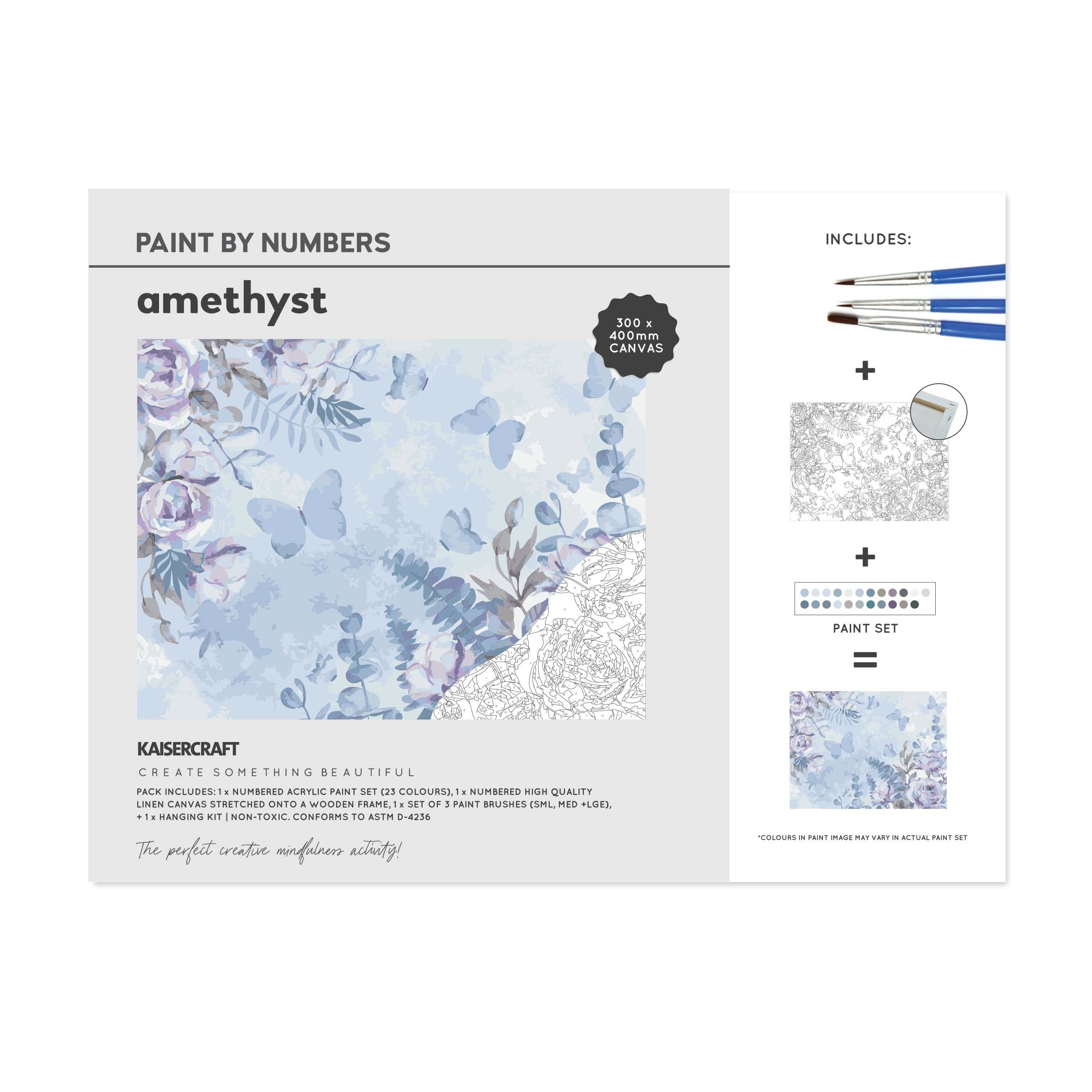Kaisercraft Paint By Number Canvas Kit 11.75"x15.75"-Amethyst - Walmart.com