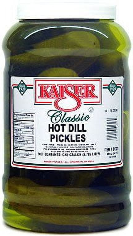 Kaiser Hot Dill Pickles - 14-16 Pickles in a One Gallon Container ...