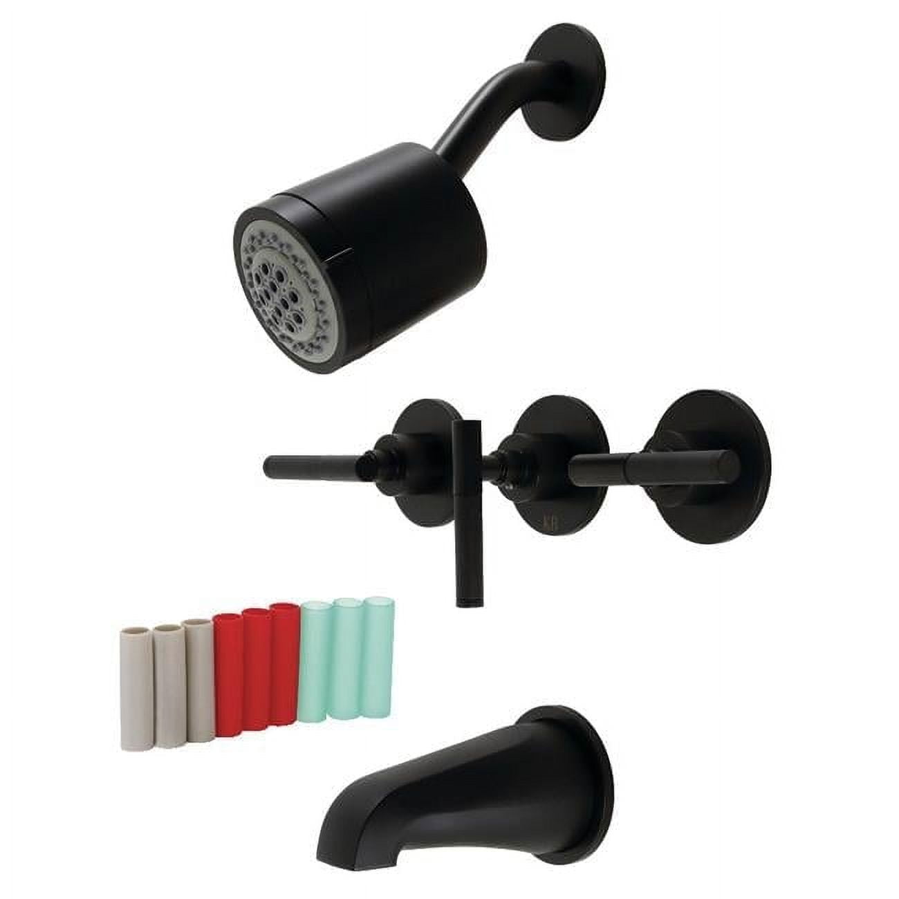 Kaiser Three-Handle Tub & Shower Faucet, Matte Black - Walmart.com