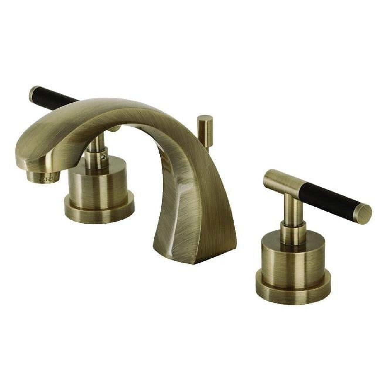 Kaiser Widespread Bathroom Faucet with Brass Pop-Up, Antique Brass ...