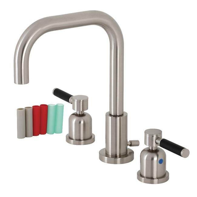Kaiser Widespread Bathroom Faucet with Brass Pop-Up, Brushed Nickel ...