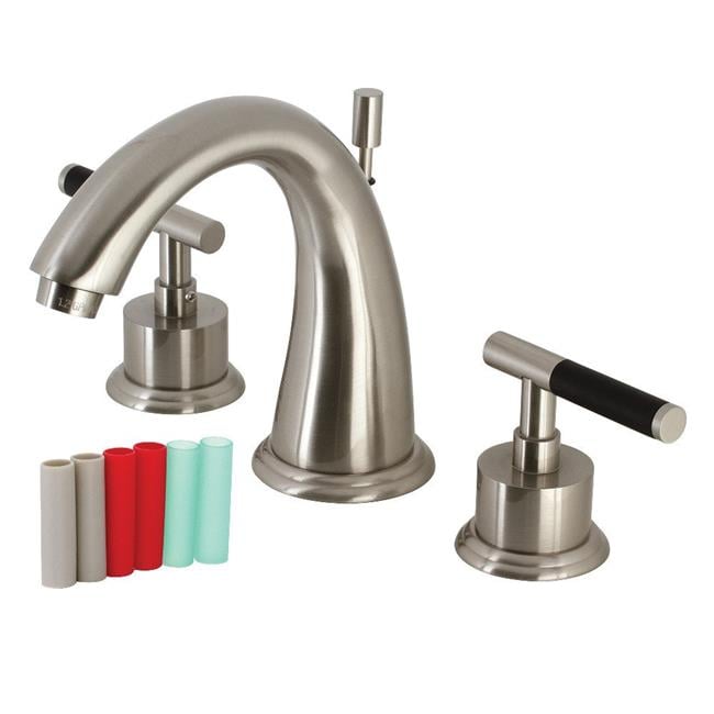 Kaiser Widespread Bathroom Faucet with Brass Pop-Up, Brushed Nickel ...