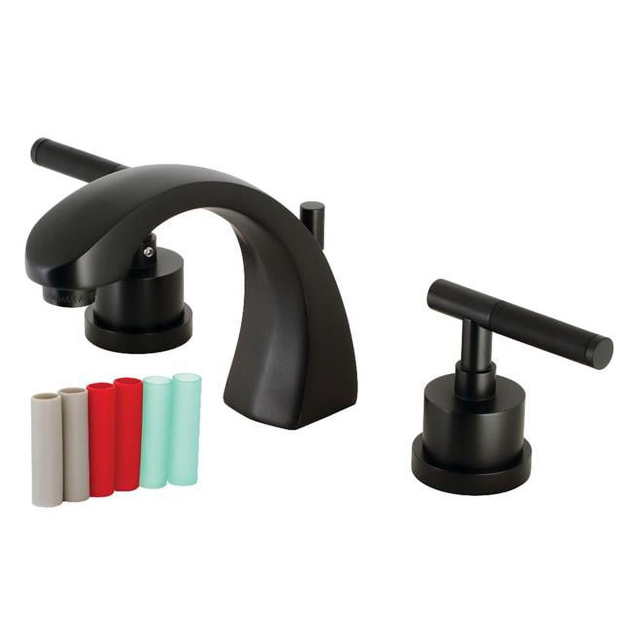 Kaiser Widespread Bathroom Faucet with Brass Pop-Up, Matte Black ...