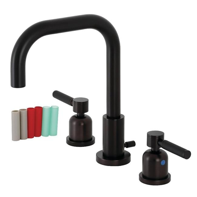 Kaiser Widespread Bathroom Faucet with Brass Pop-Up, Oil Rubbed Bronze ...