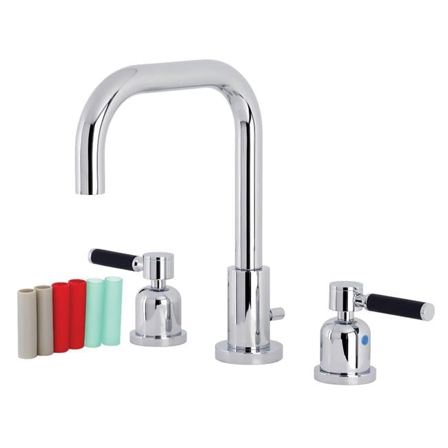 Kaiser Widespread Bathroom Faucet with Brass Pop-Up, Polished Chrome ...