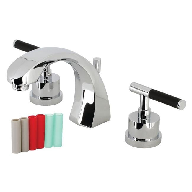 Kaiser Widespread Bathroom Faucet with Brass Pop-Up, Polished Chrome ...