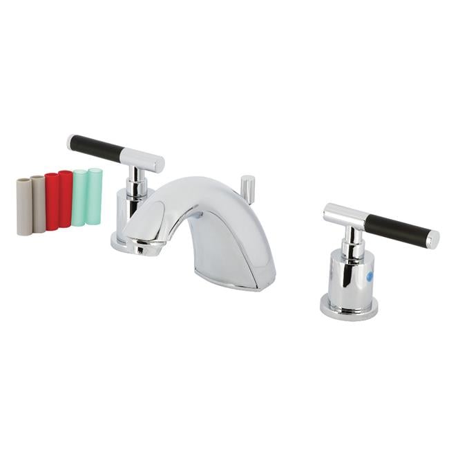 Kaiser Widespread Bathroom Faucet with Pop-Up Drain, Polished Chrome ...
