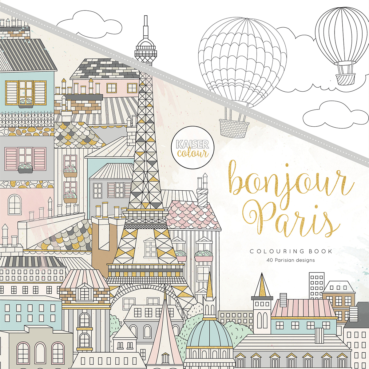 KaiserColour Perfect Bound Coloring Book 9.75"X9.75"-Bonjour Paris ...