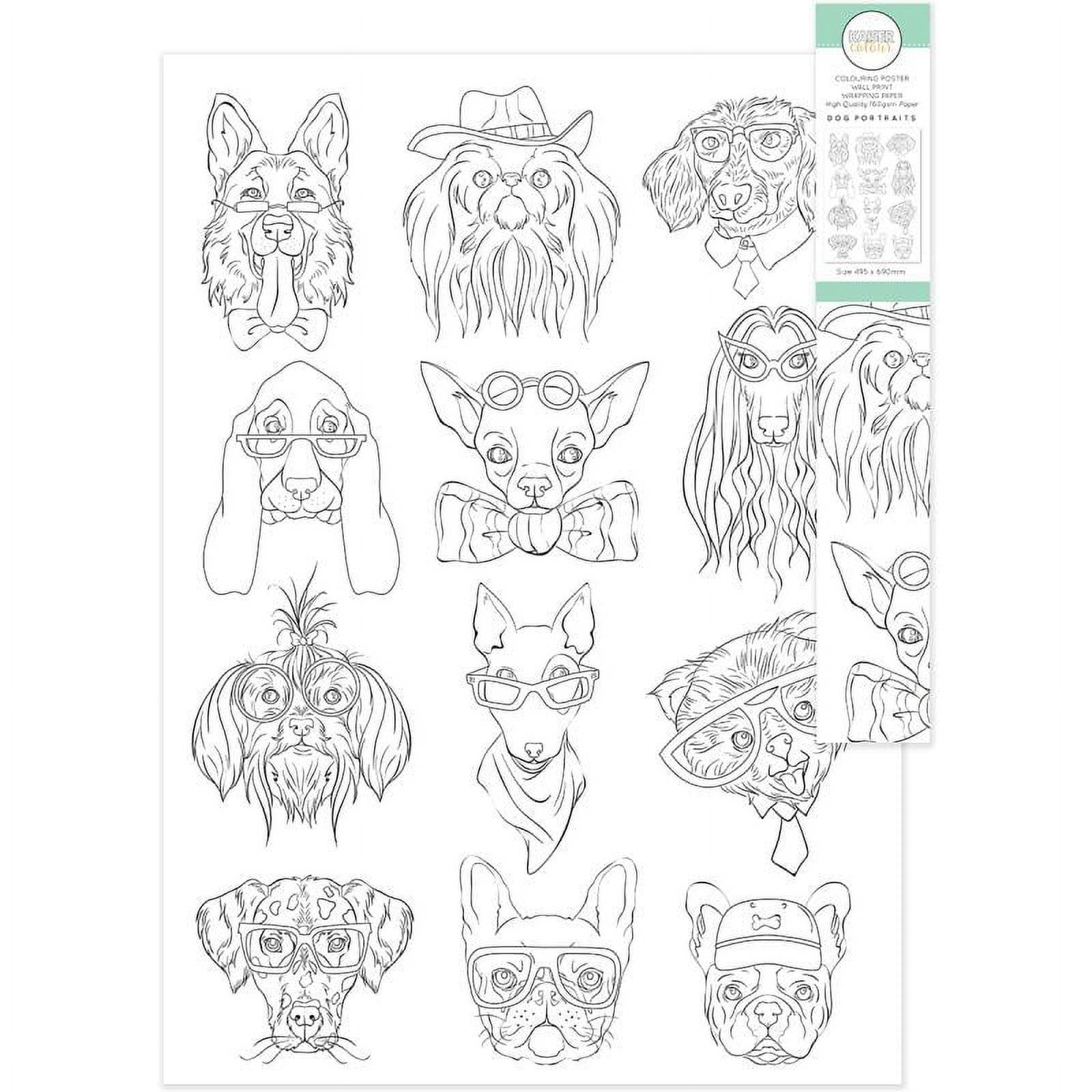Kaisercolour Coloring Poster In Tube 19.5"x27"-dog Portrait - Case Pack ...