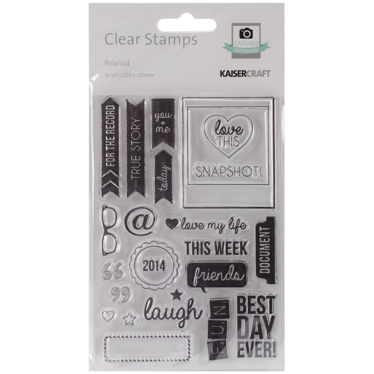 Kaisercraft CS159 Acrylic Rubber Captured Moments Stamp, 6.25 by 4-Inch ...
