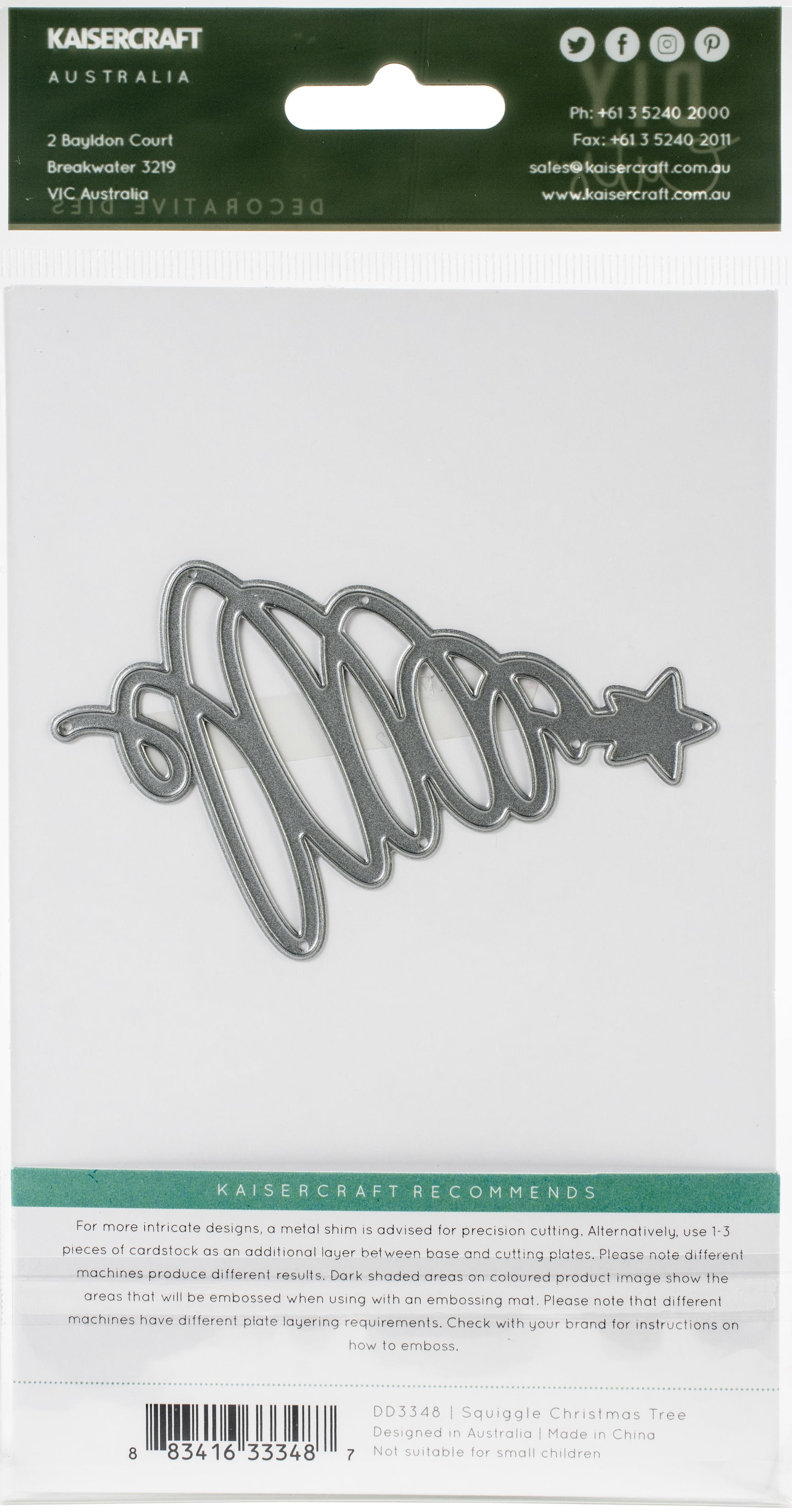 Kaisercraft Decorative Die-Squiggle Christmas Tree - Walmart.com