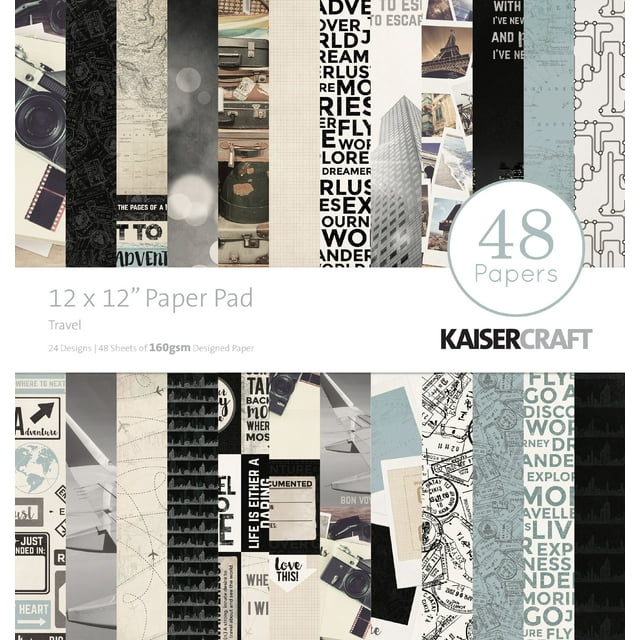 Kaisercraft Paper Pad 12"X12" 48/Pkg-Travel - Walmart.com