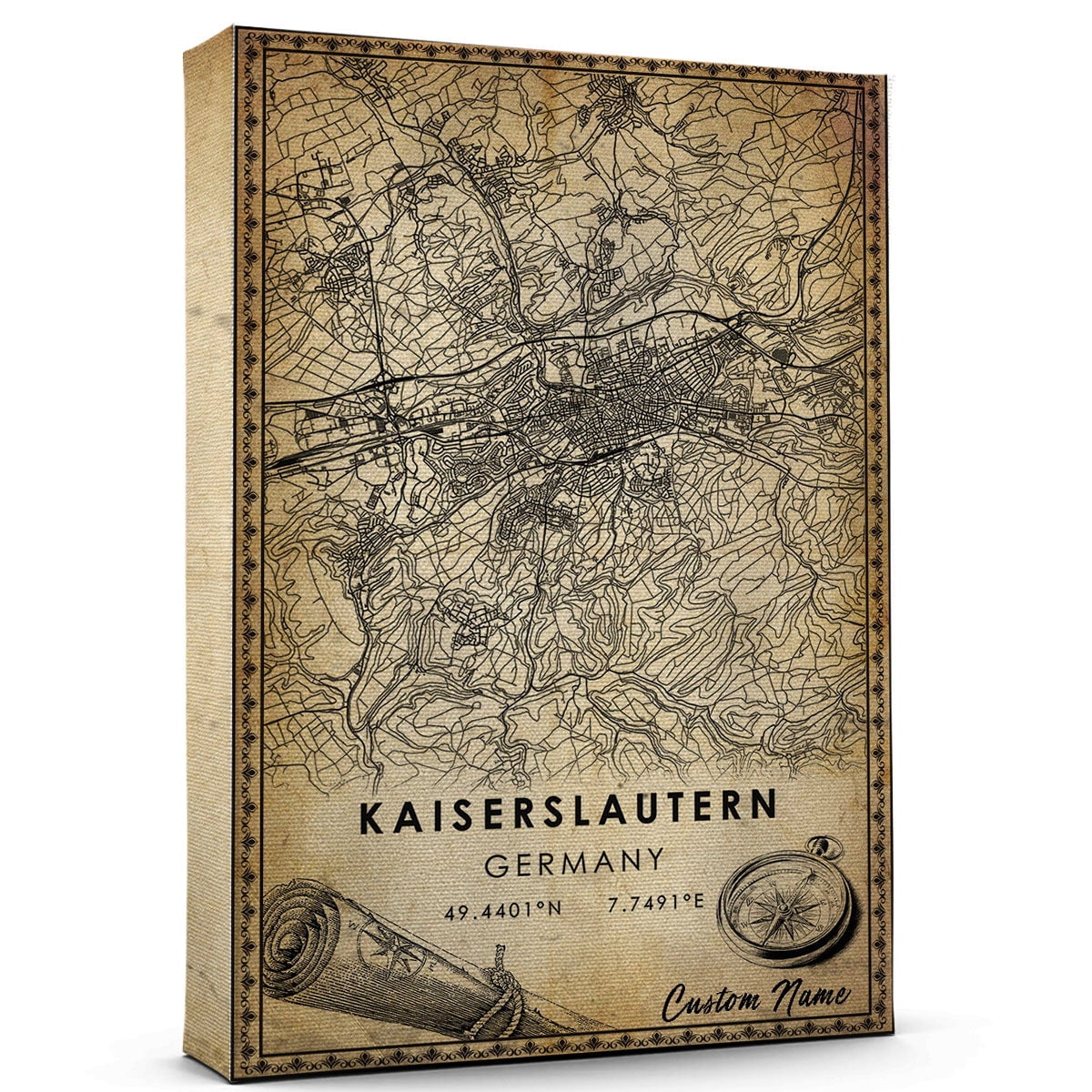 Kaiserslautern Map Poster, Germany Map Art Poster, Canvas ...