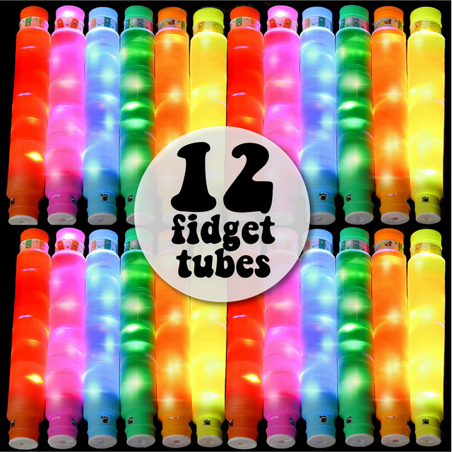 Kaitek LED Multi-Color Light up Pop Tubes, Flashing Night Glow, Party ...