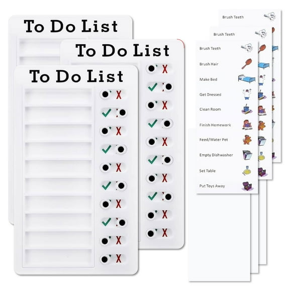 Kaitek Sliding Routine & Kids Chore Chart, Reusable ToDo List, Planning ...