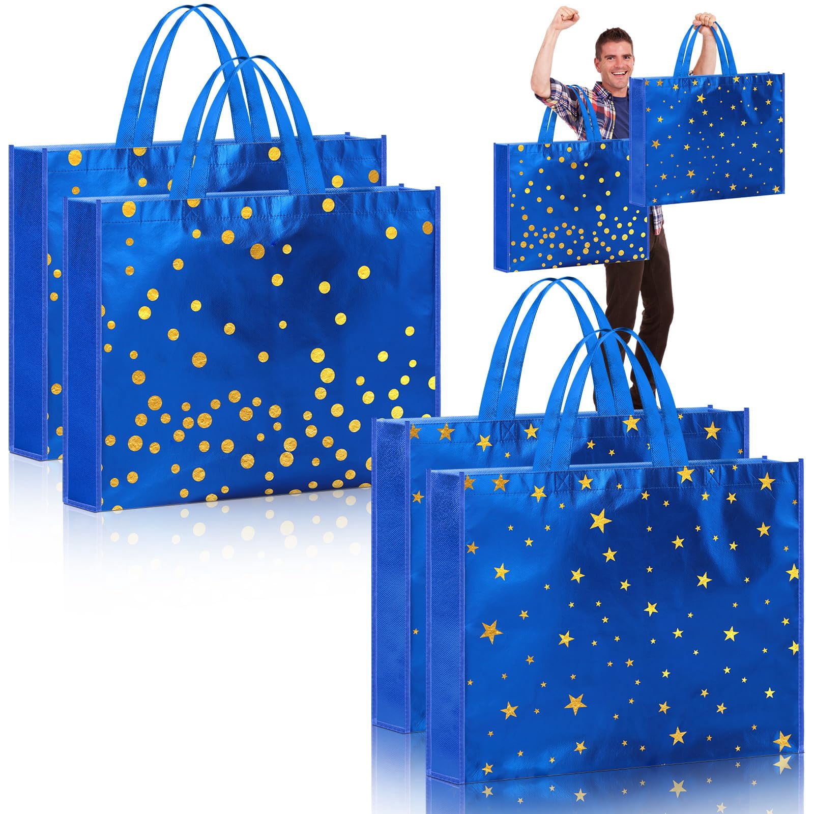 Kajaia 4 Pcs 20 DEF29 x 16 Inch Extra Large Party Gift Bags for Men ...