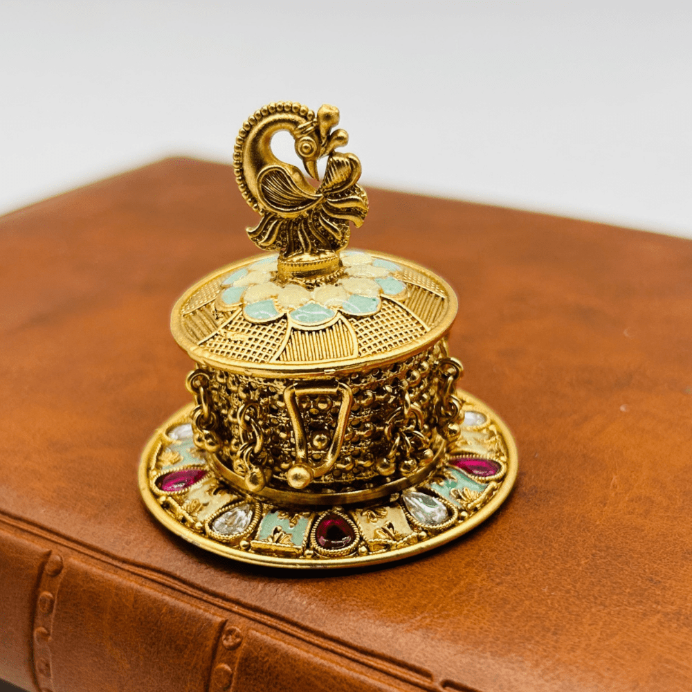 Kajaro Design Jewels Peacock Design Sindoor Box for Women | Traditional ...