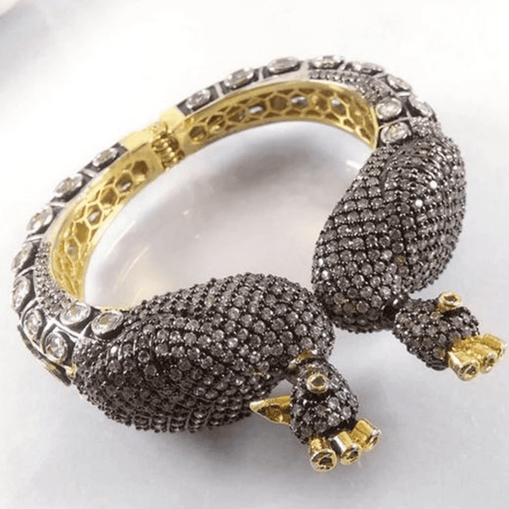 Kajaro Designs Jewels Peacock Design Semi Precious Kada for Women ...