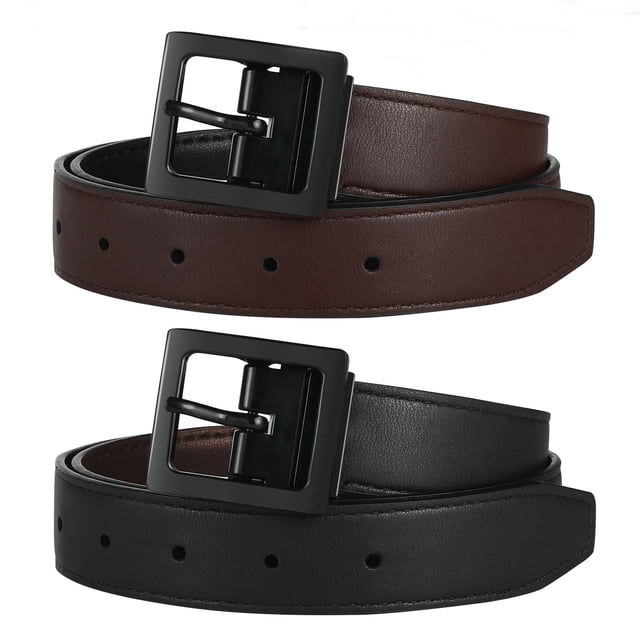 Kajeer Boys Kids Reversible Belts - Brown and Black Leather Belt for ...