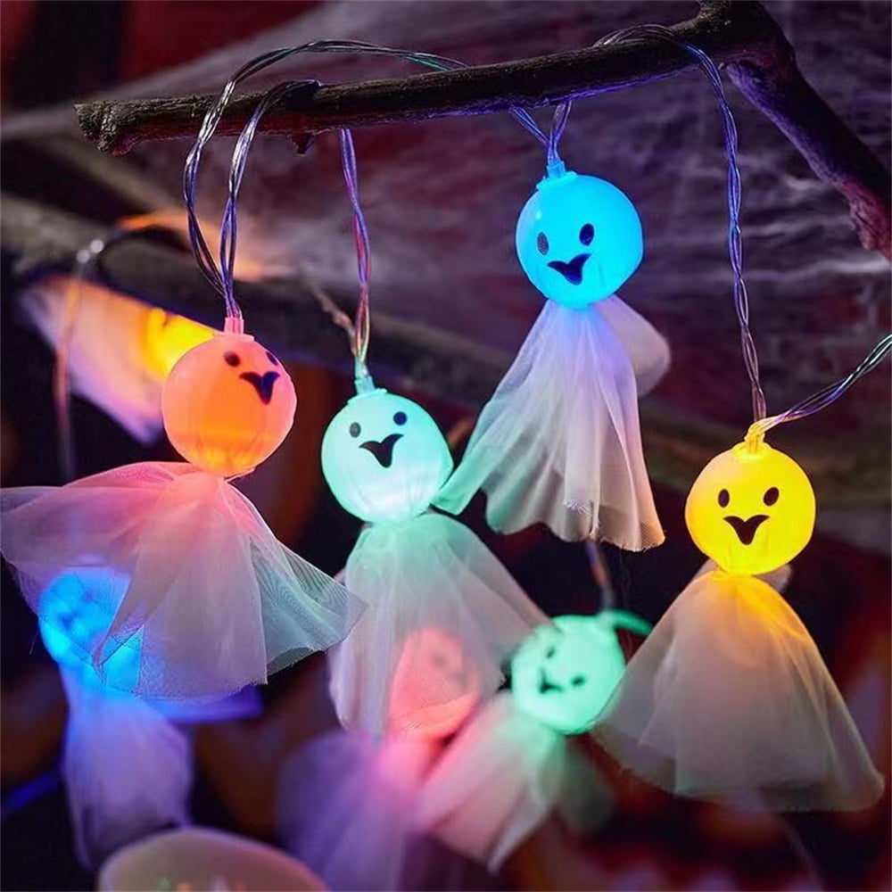 Kajiali Halloween Ghost Festival Led Lights String Pumpkin Spider Skull ...