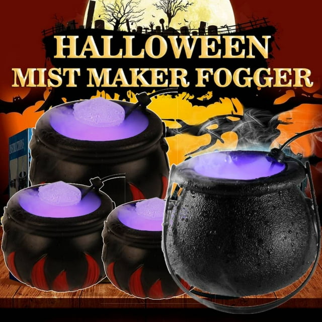 Kajiali Halloween Mist Maker Fogger,Witch Cauldron Fog Maker Water ...