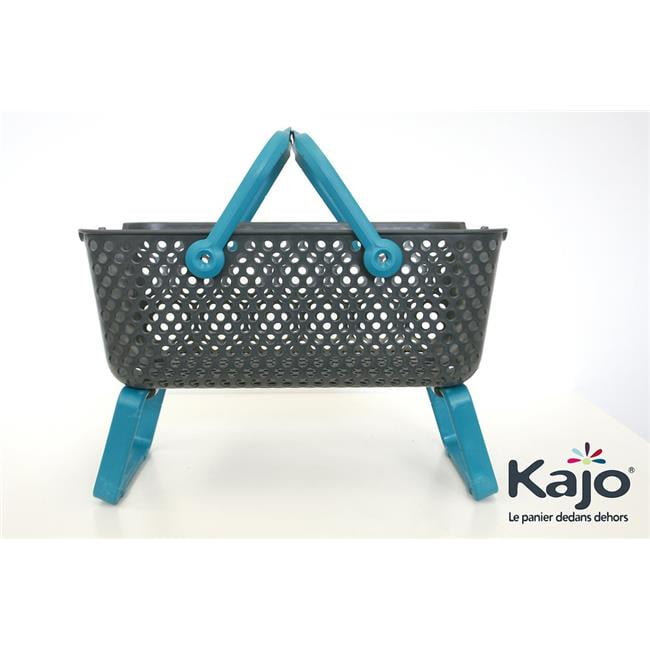 Kajo Decorative Plastic 4 gal Medium Basket in Gray & Turquoise Blue ...