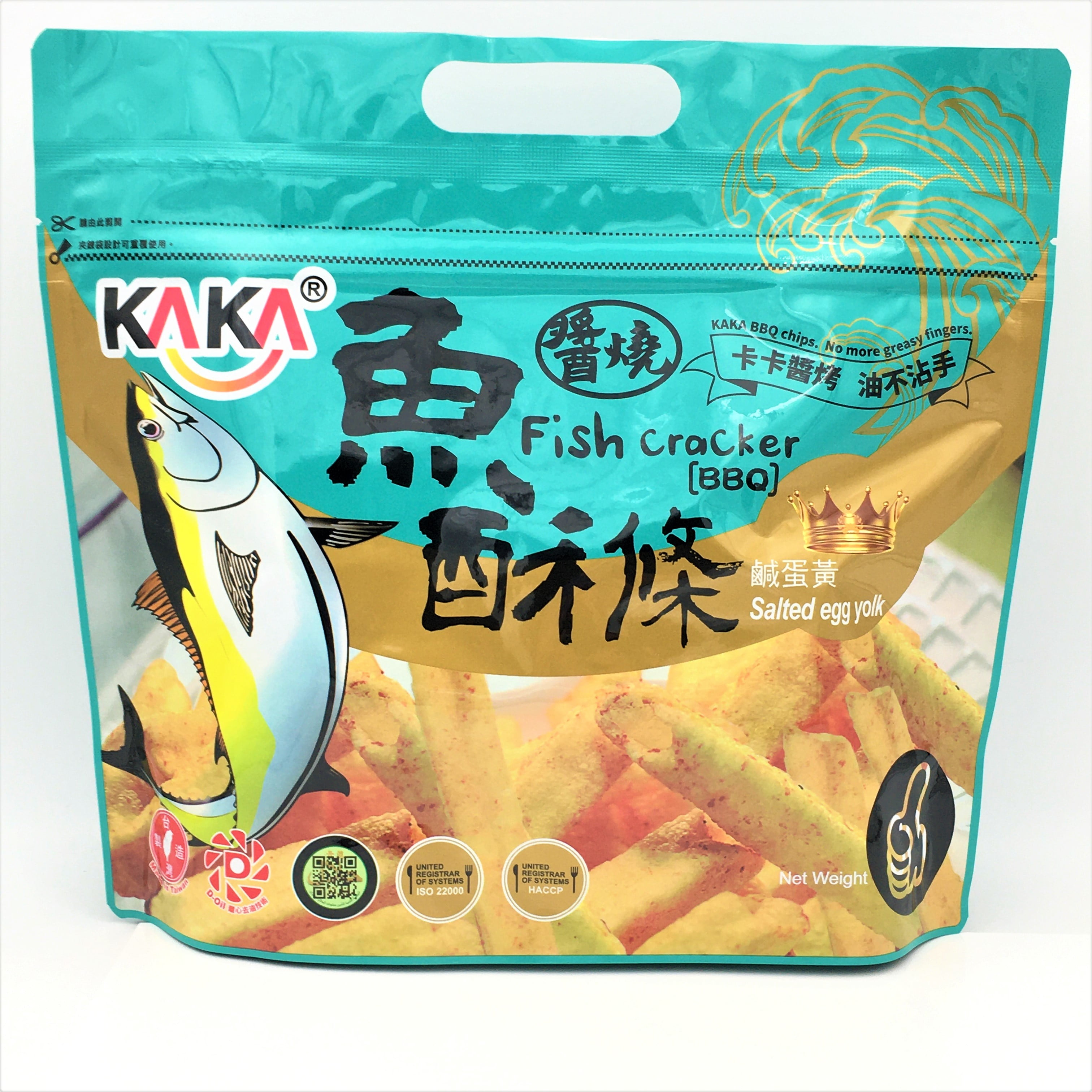 Kaka BBQ Fish Flavored Crackers With Salted Egg Yolk Flavor 120g ...