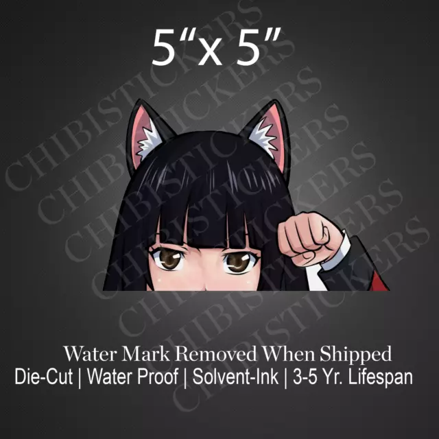 Kakegurui Yumeko Neko Kitty Cat Ears Sticker Vinyl Sticker Waterproof ...