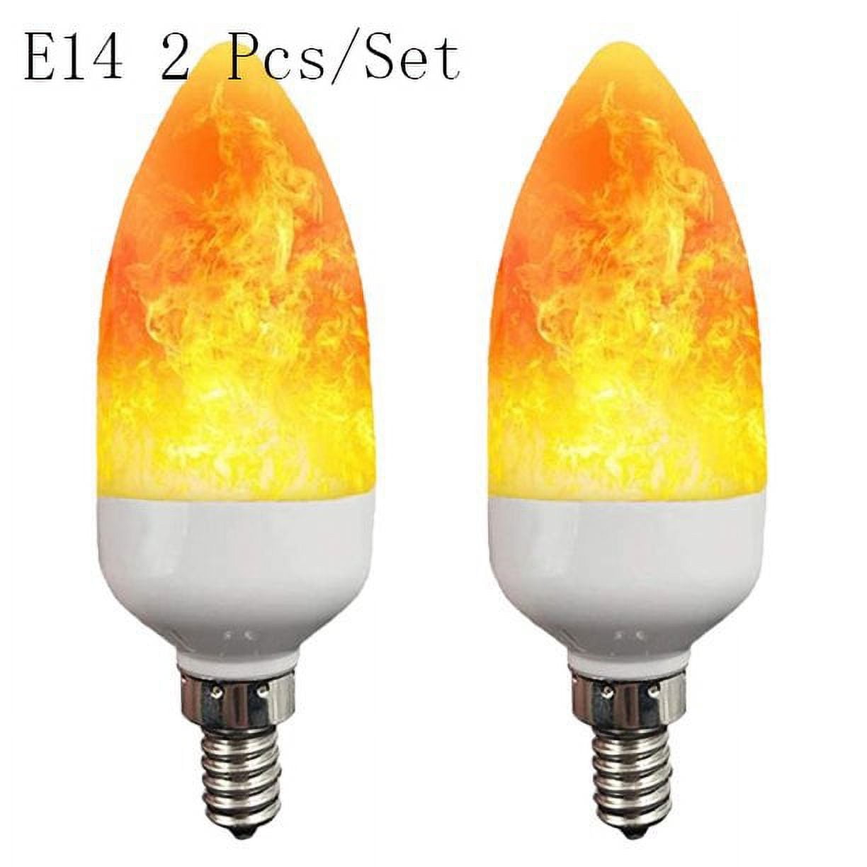 Kakidly 2Pack E14 LED Flame Light Simulated Fire Effect Party Lamp ...