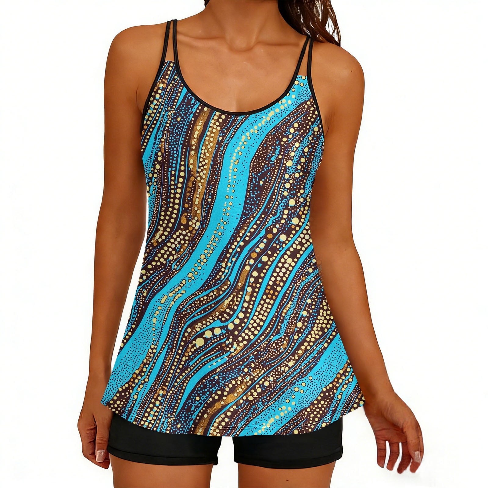 Kakii 2026 Women Two Piece Tankini Swimsuit Tummy Control Plus Size ...