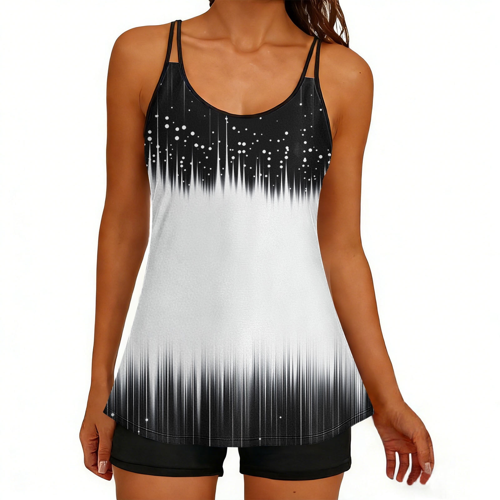 Kakii 2026 Women Two Piece Tankini Swimsuit Tummy Control Plus Size ...