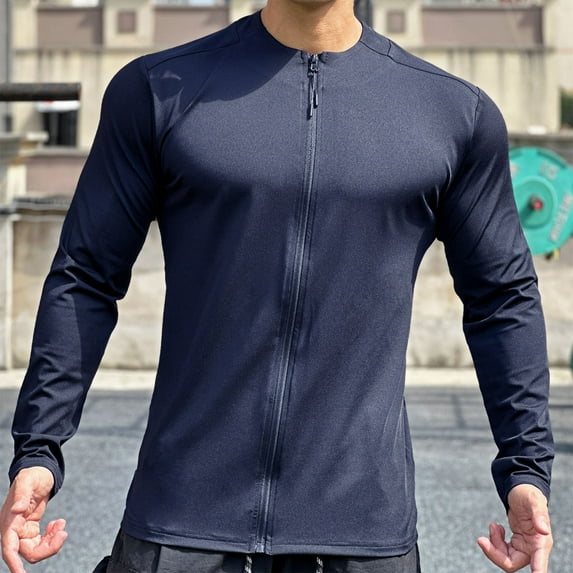 Kakii Men's Full-Zip Workout Hoodie - Breathable Athletic Jacket with ...