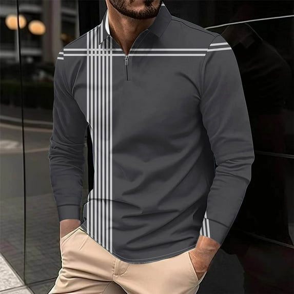 Kakii Mens Quarter-Zip Pullover with Abstract Print - Modern Fit ...