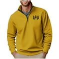 Kakii Mens Semi Zip Polo Hoodie, Long Sleeve Pullover with Tribal ...