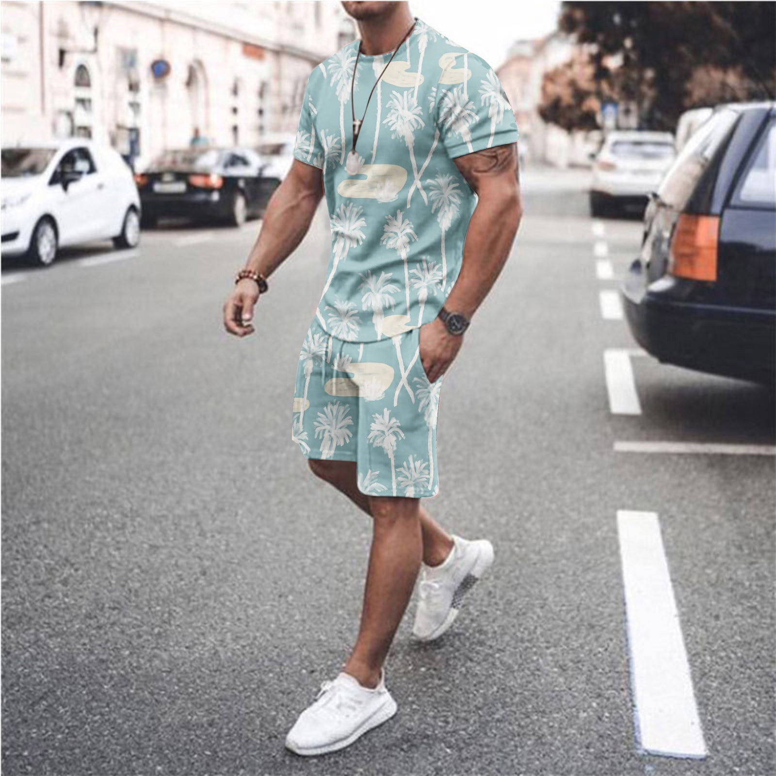 Kakina CMSX Summer Shirts for Men Clearance Men 2 Piece Casual Short ...