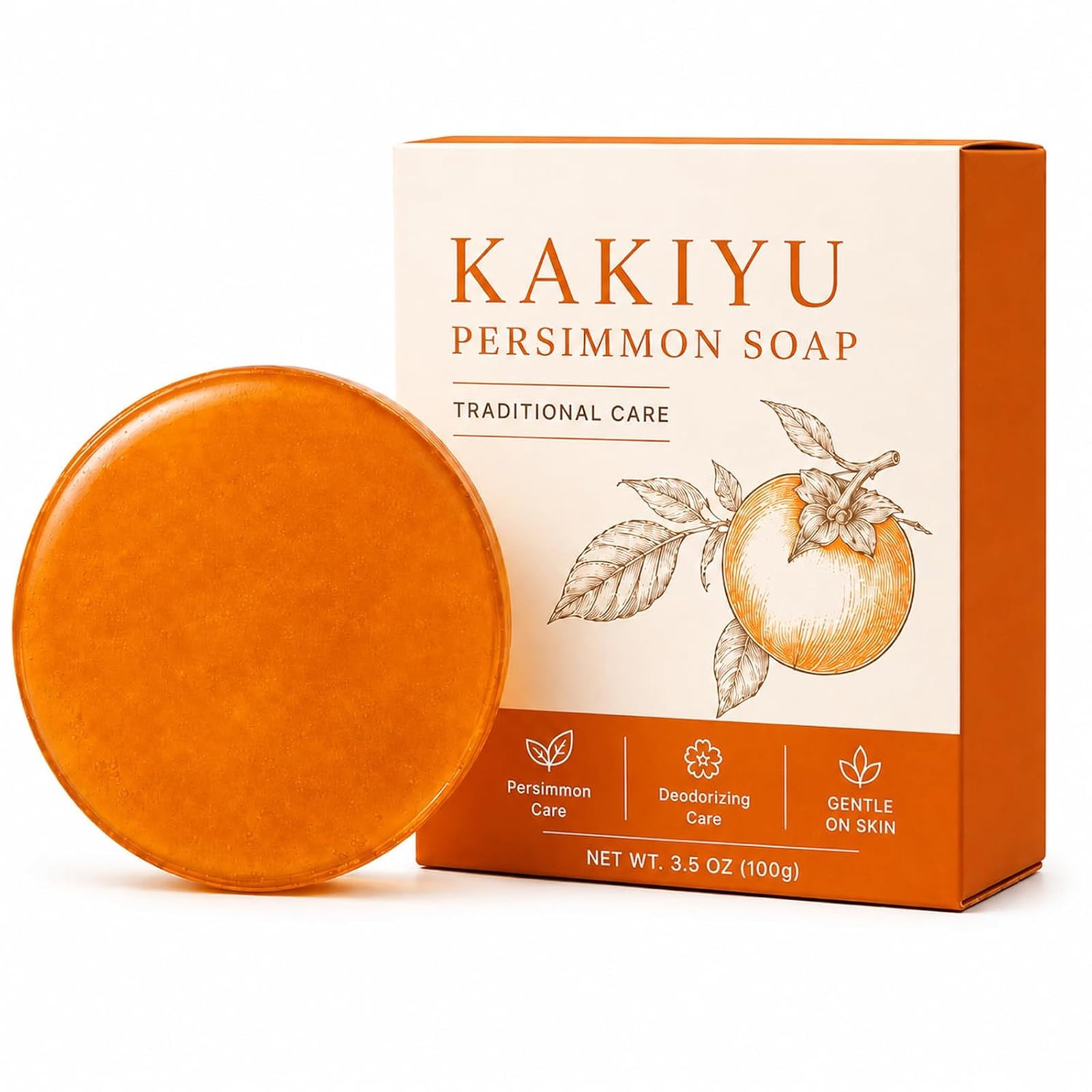 Kakiyu Persimmon Soap Bar, Persimmon Extract Odor Control Cleansing Bar ...