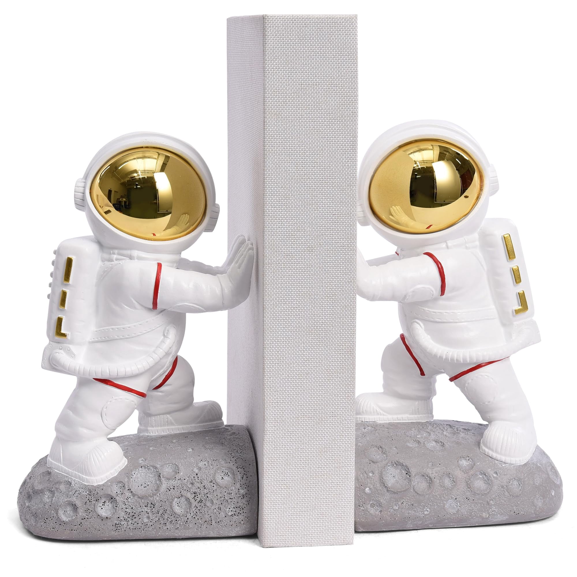 Kakizzy Space Decor Bookends, Resin Astronaut Bookshelf Ends for Kids ...