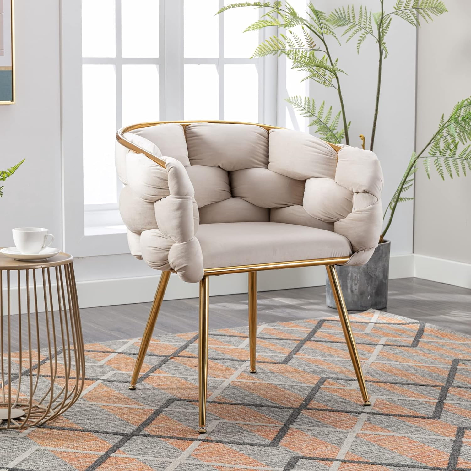 Kakotito Luxury Handmade Accent Chair with Gold Legs, Modern Velvet ...