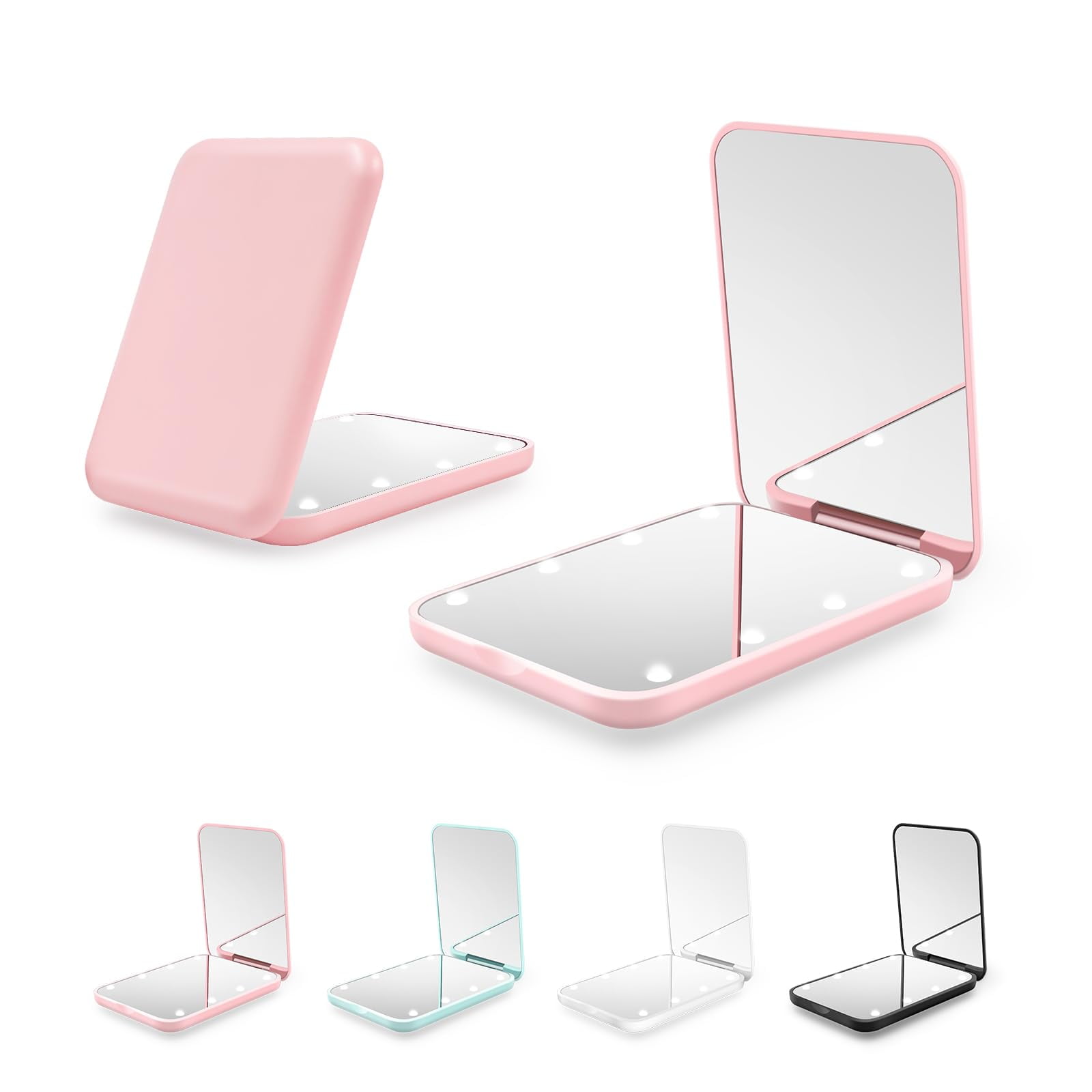 Kakuje Travel Mirror with Light, 1X/3X Magnification LED Compact Mirror ...