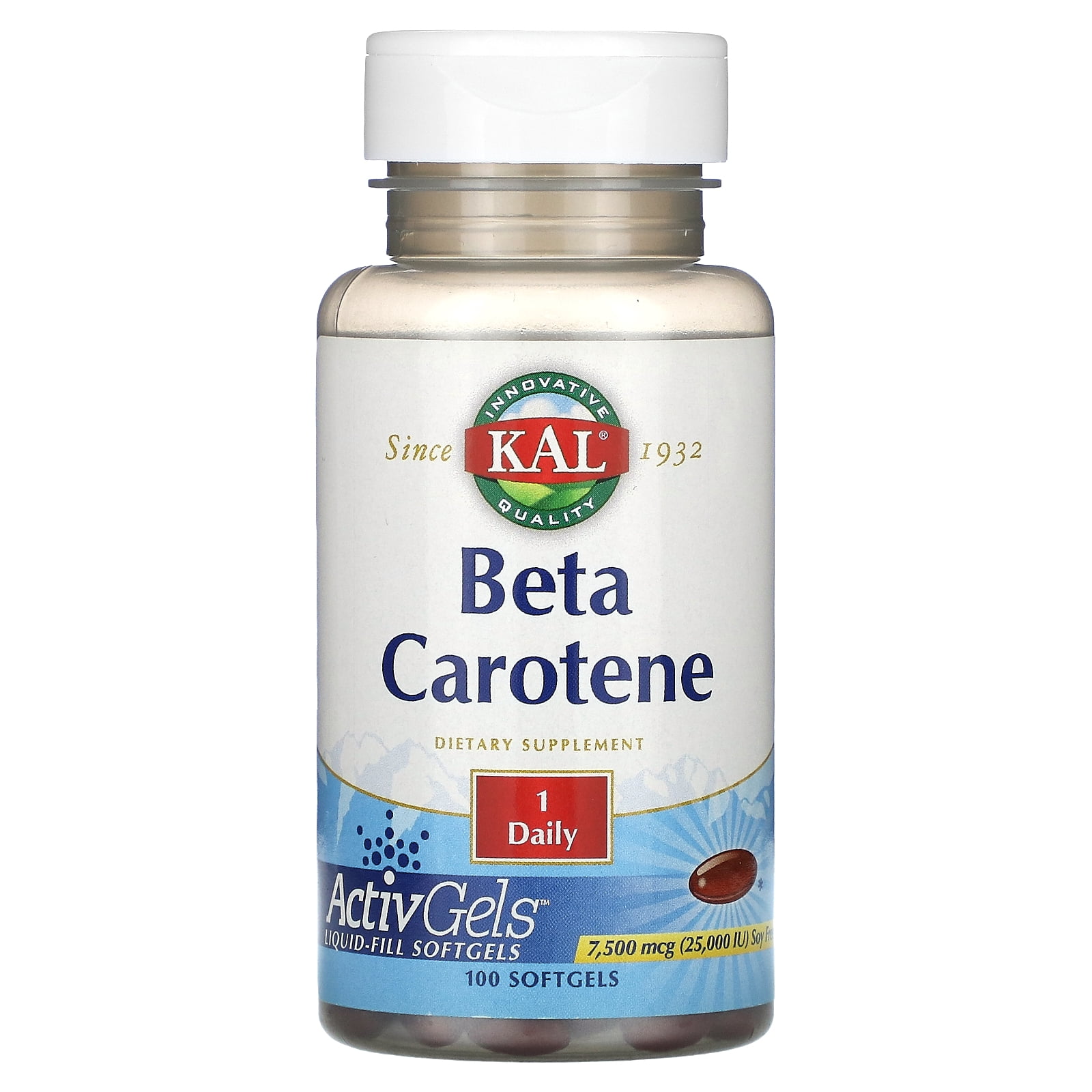 KAL Beta Carotene 25,000 IU Tablets, 100 Count - Walmart.com