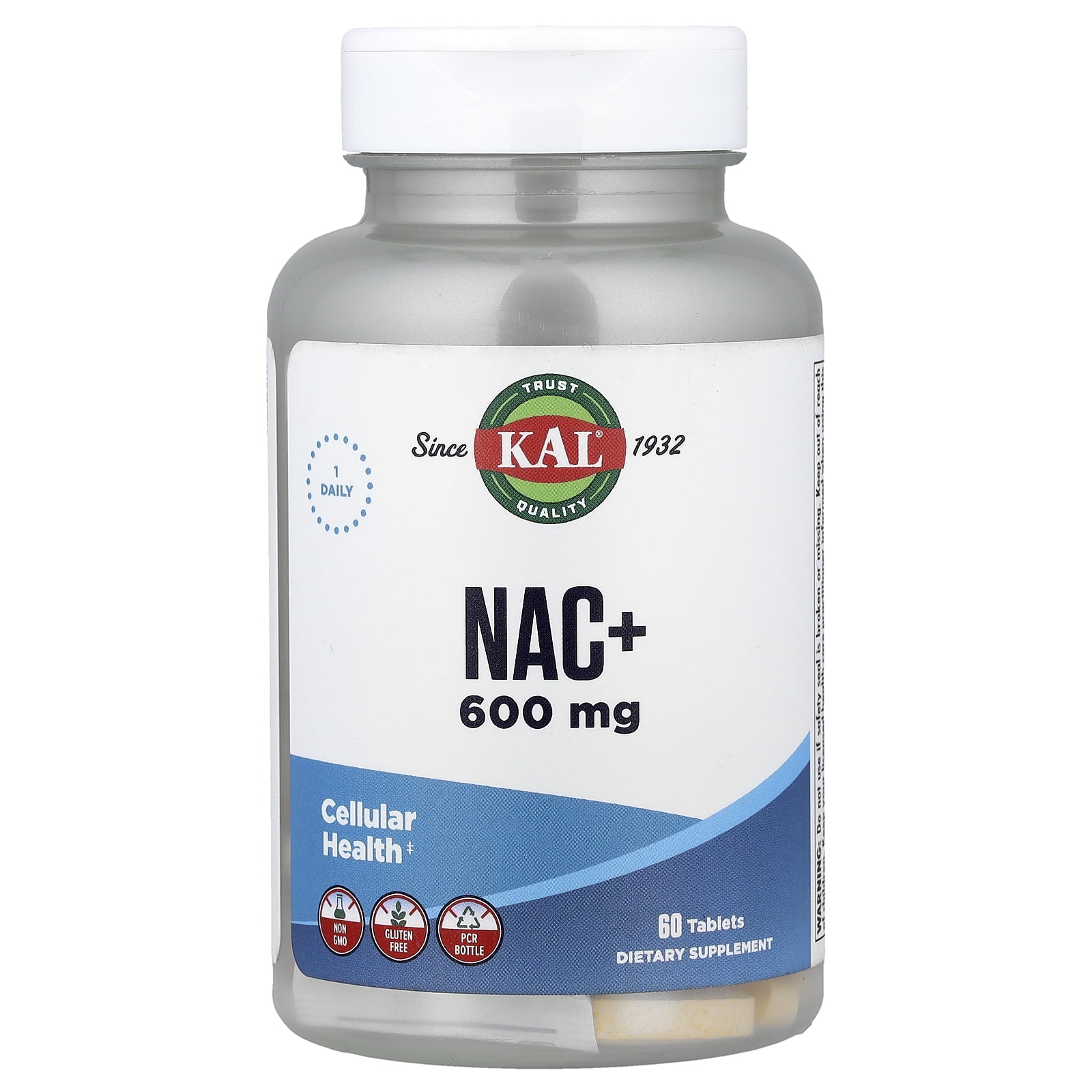 NAC+ 600 mg By KAL - 60 Tablets - Walmart.com