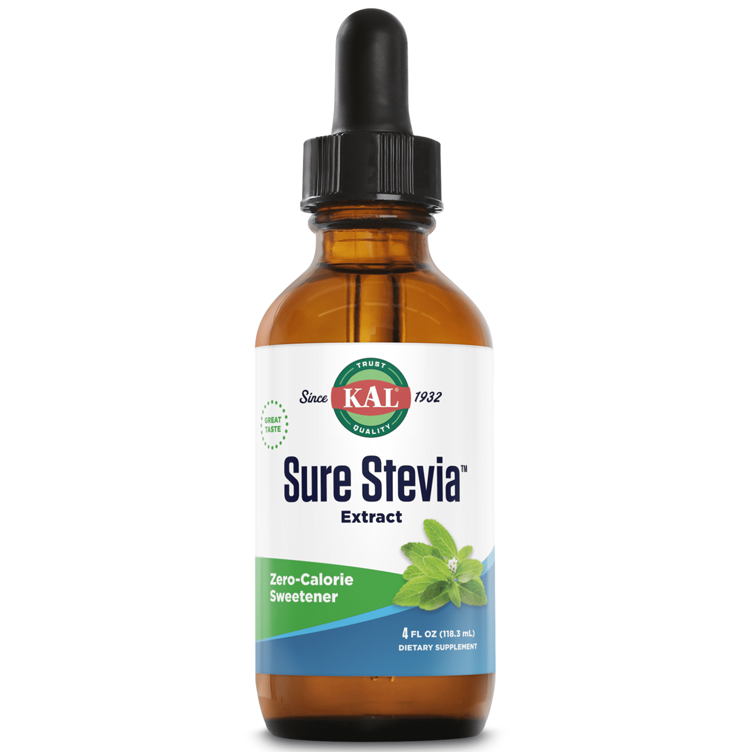 KAL Sure Stevia Extract, Zero Calorie Sweetener, Low Carb, Plant Based ...