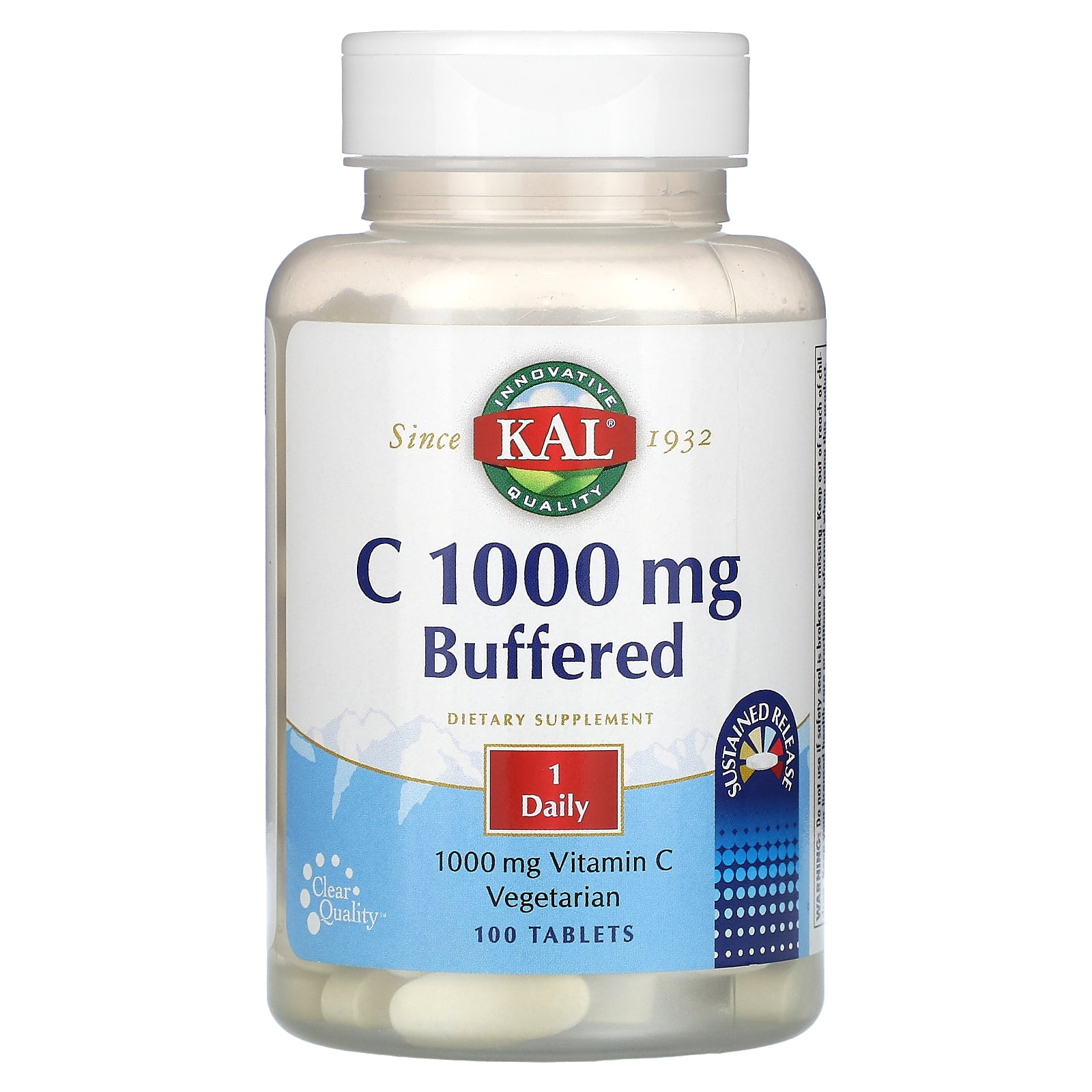 Kal Vitamin C-1000mg Buffered & Timed Release 100 Sustained Release Tablet - Walmart.com