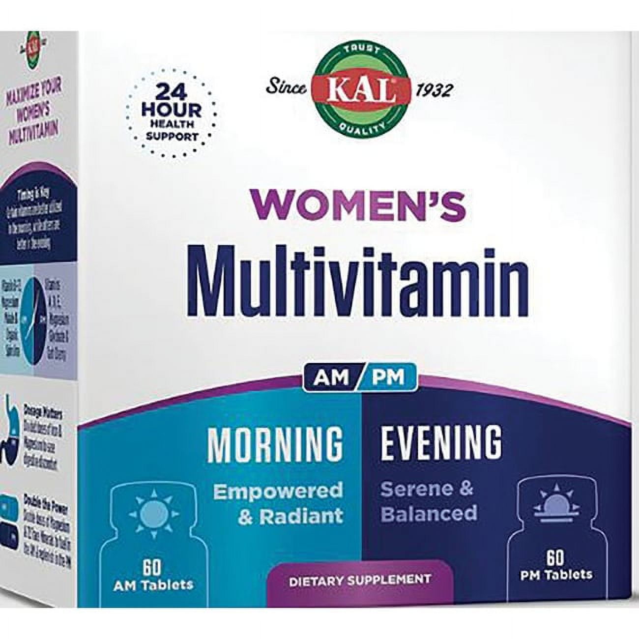 Kal Women's Multivitamin Am/Pm 120 Tabs - Walmart.com
