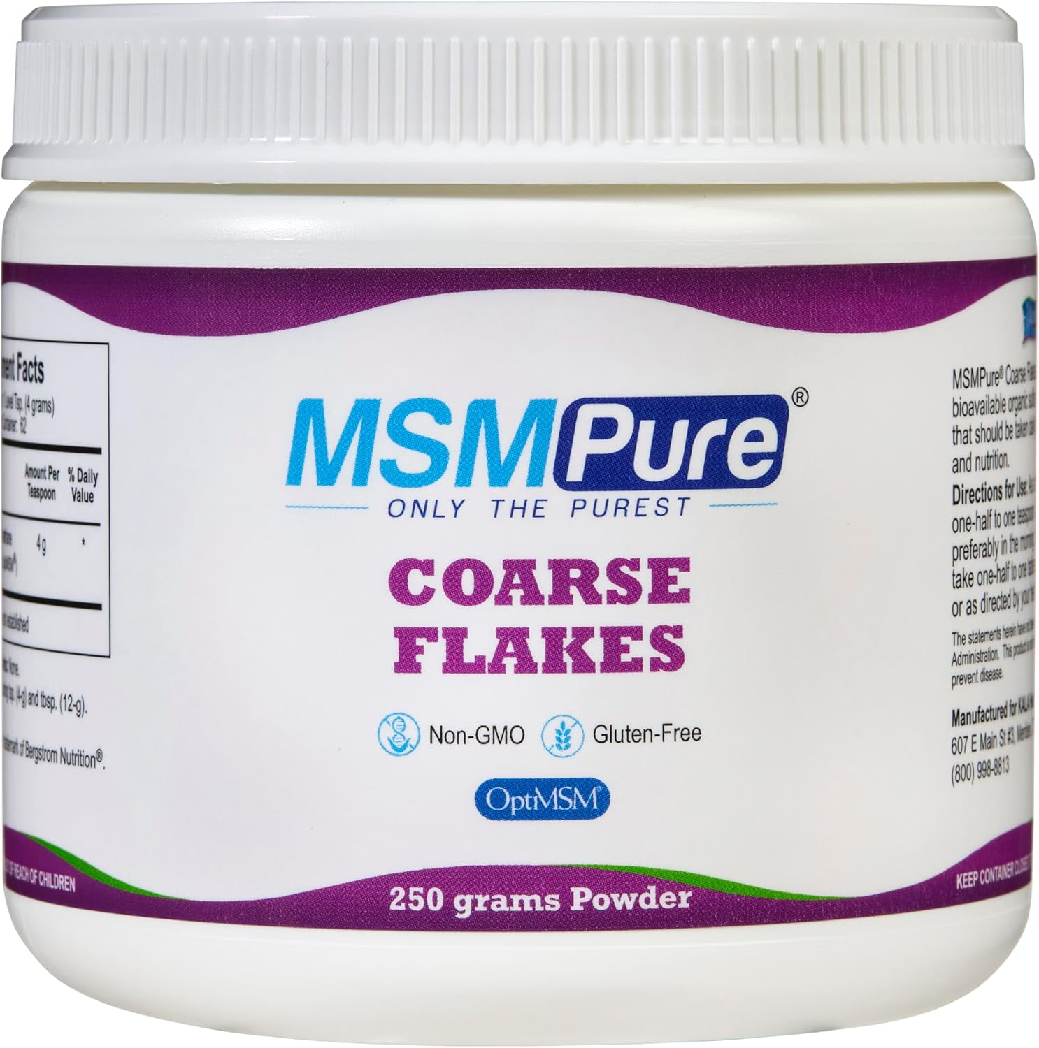 KALA HEALTH MSMPure Coarse MSM Powder Flakes ñ US-Made MSM for Joint ...