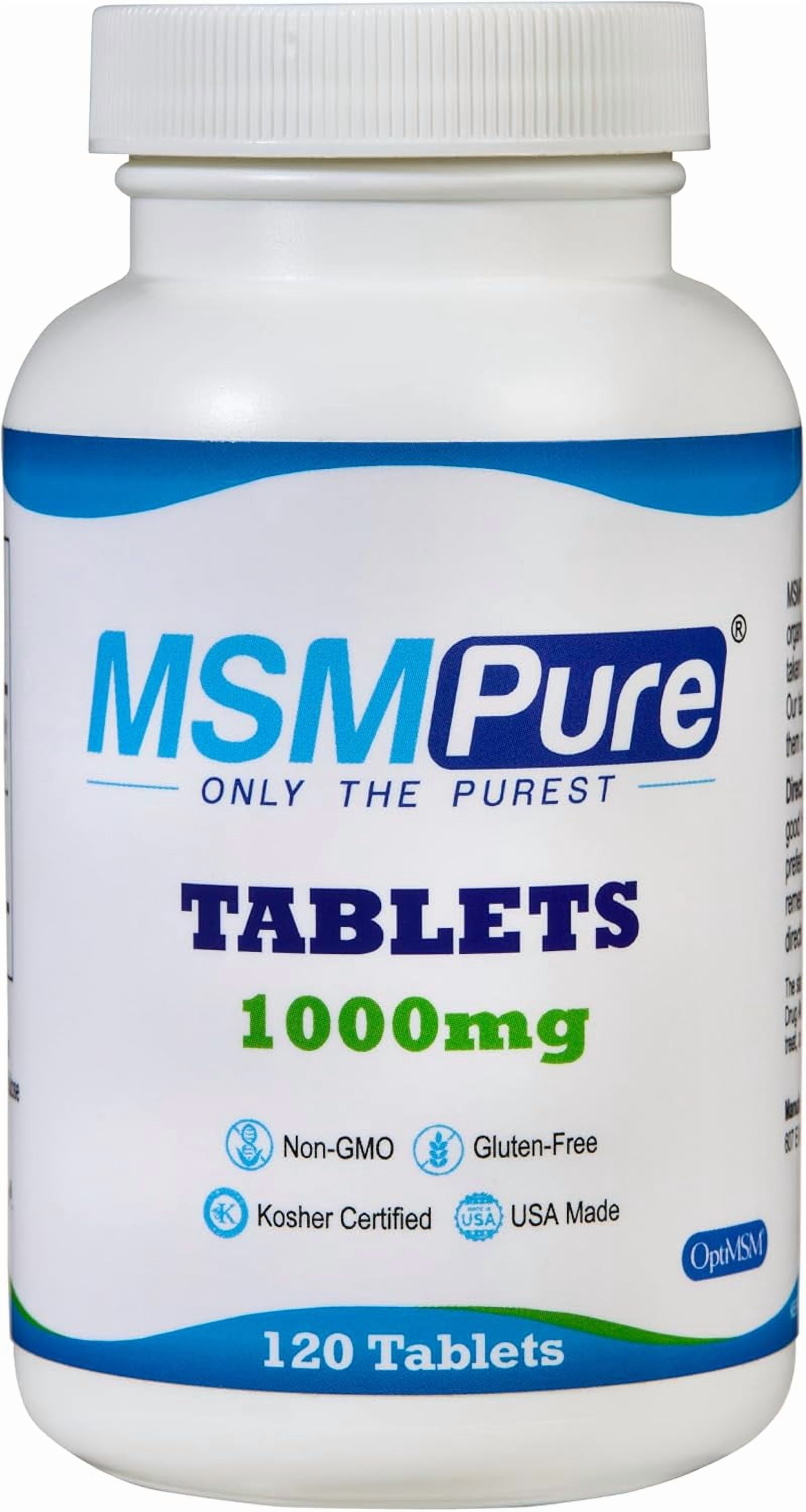 Kala Health 1000mg MSMPure Tablets, Pure Organic Sulfur Supplement, 120 ...
