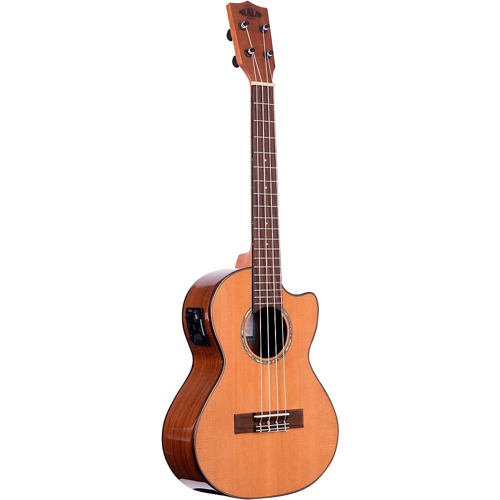 Kala KA-SCAC-T-CE Tenor Cutaway Acoustic-Electric Ukulele Natural ...
