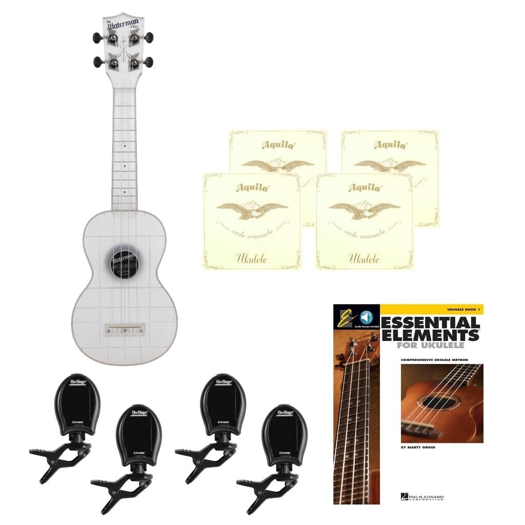 Kala Waterman KA-WMT-CL-S Soprano Ukulele Classroom Set, Transparent ...