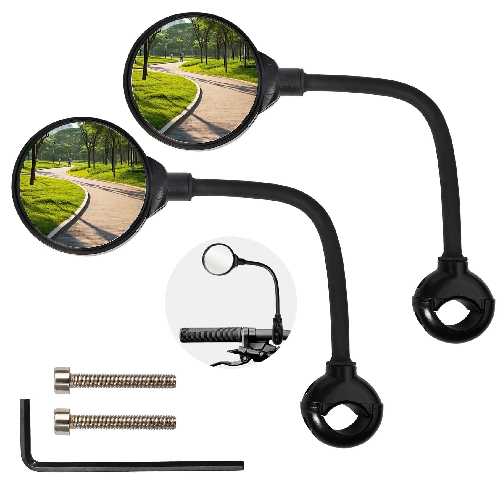 MONST Bike Mirrors for Electric Bike 2 Pack,Wide Angle Rear View Mirror ...