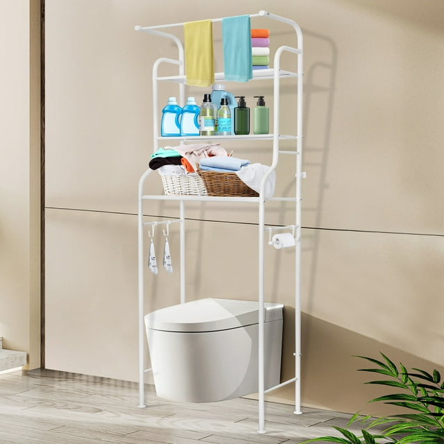 Kalageen over the Toilet Storage,3-Tier Bathroom Shelves with Towels ...